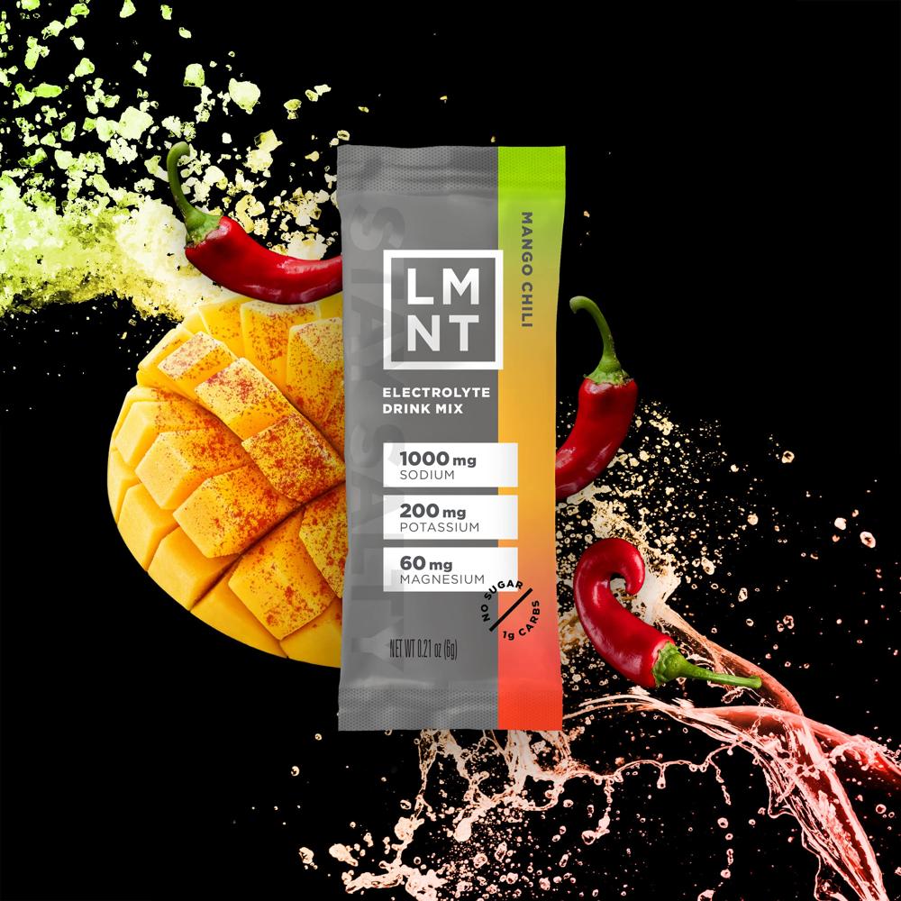 LMNT Zero-Sugar Electrolytes - Mango Chili Salt - Hydration Powder ...