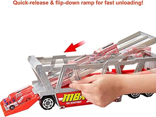 Matchbox Fire Rescue Hauler Playset Themed Hauler with 1 Fire-Themed ...