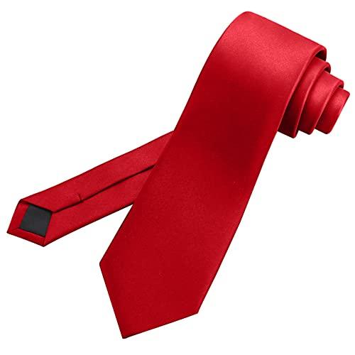 Corbatas JUNMEISI para hombre, corbatas rojas de 3,15 "(8CM) de color ...