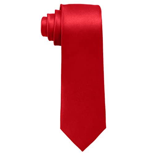 Corbatas JUNMEISI para hombre, corbatas rojas de 3,15 "(8CM) de color ...
