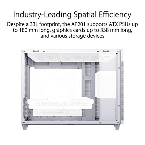 ASUS Prime AP201 White MicroATX Tempered Glass Edition Supports ...