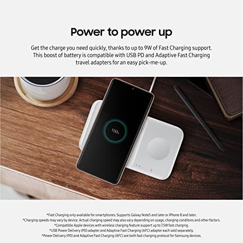 SAMSUNG 9W Wireless Charger Duo w/ USB C Cable, Charge 2 Devices at Once, Cordless Super Fast ...