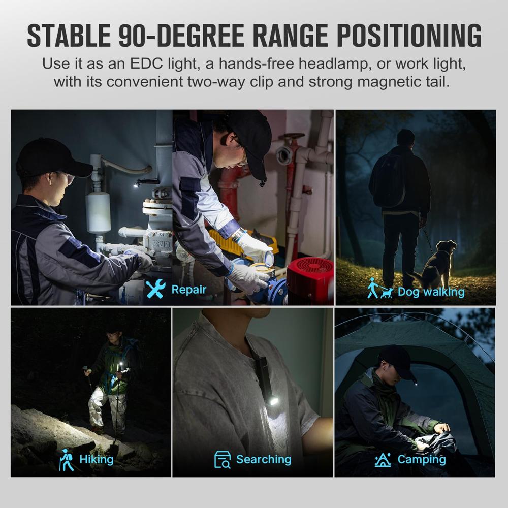 OLIGHT Arkflex Linterna de ángulo recto ajustable, linternas de mano ...