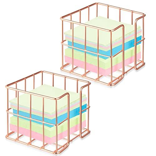Harloon 2 Pcs Post Note Holder Rose Gold Sticky Note Holder Cute Memo ...