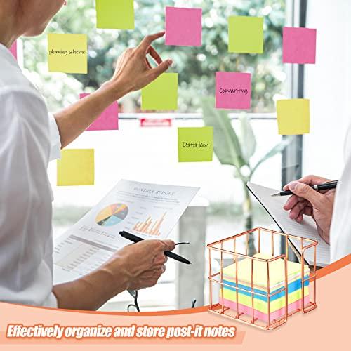 Harloon 2 Pcs Post Note Holder Rose Gold Sticky Note Holder Cute Memo ...