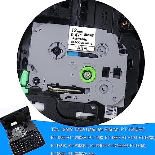 Replacement for Brother P-Touch Label Tape 12mm 0.47 White TZe-231 ...