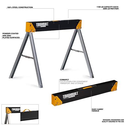 ToughBuilt - Folding Sawhorse/Jobsite Table - Sturdy, Durable ...