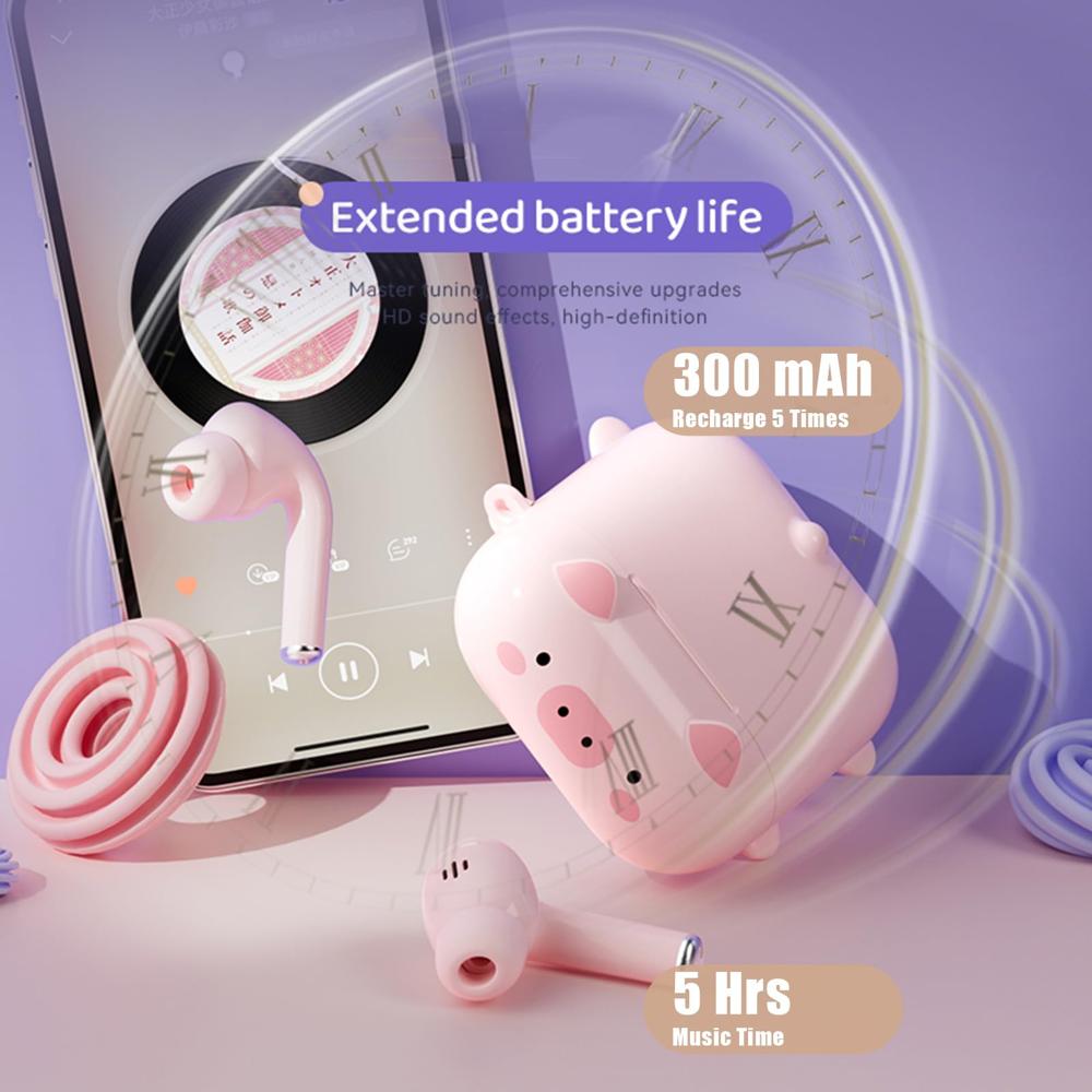 Xmenha True Wireless Green Cute Earbuds Bluetooth Kawaii Headphones for ...