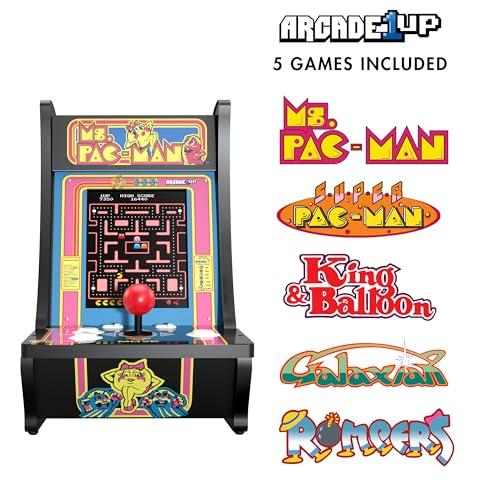 Arcade1Up Ms. PAC-Man Countercade, Built for Your Home, 1 Player, 5 ...