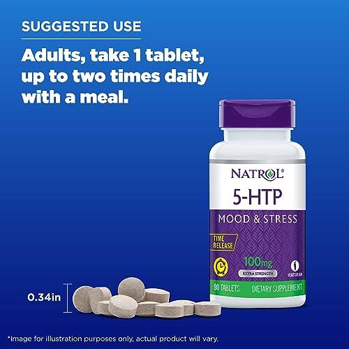 Natrol 5-HTP 100mg, Dietary Supplement Helps Support a Balanced Mood, 90 Time Release Tablets ...