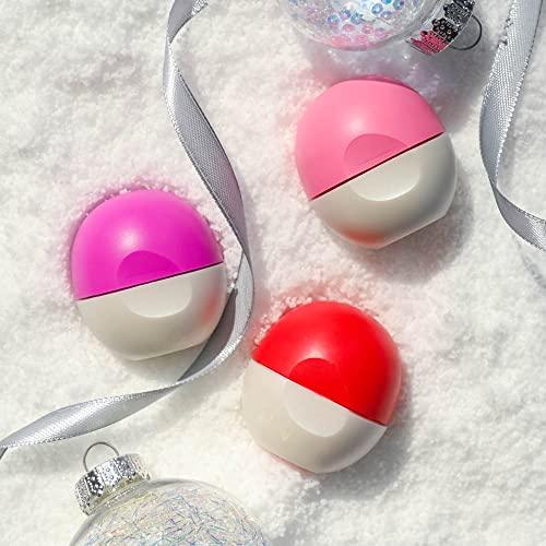 EOS Holiday Lip Balm Spheres, Candy Cane Swirl, Pink Champagne, and ...