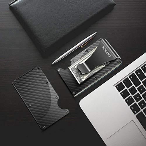 Cartera de fibra de carbono - Carteras Rfid para hombres - Clip de ...