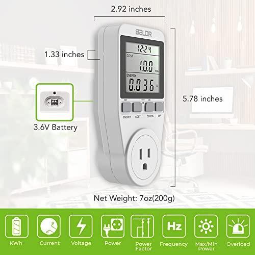 BALDR U.S. Electricity Usage Monitor for Home - Kilowatt Meter Sockets ...