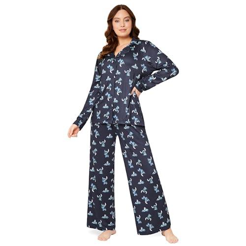 Conjunto de pijamas para mujer de Disney Stitch Ropa de dormir Conjunto de pijama largo con ...