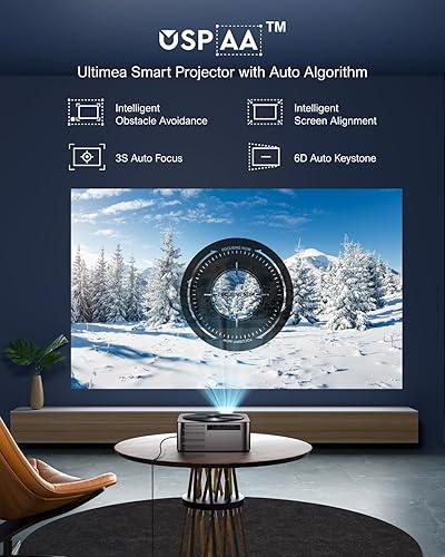 ULTIMEA Projector 4K Decoding HDR10, Bright Edges 700 ANSI Lumens WiFi ...