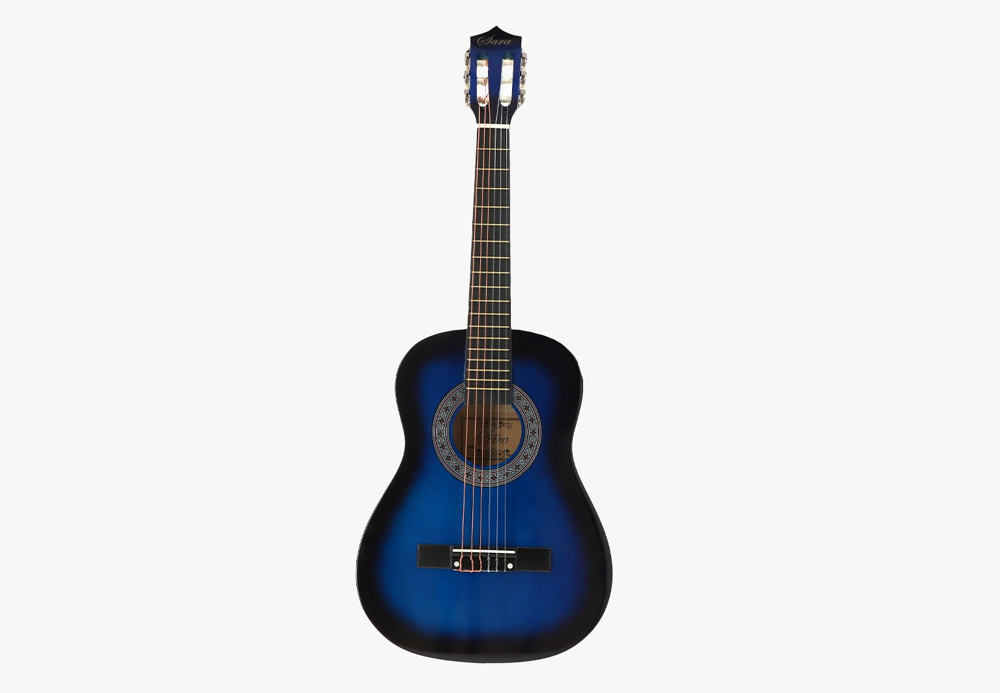 Guitarra Acústica Clasica Sara 34 Pulgadas Color Azul Con Negro ...