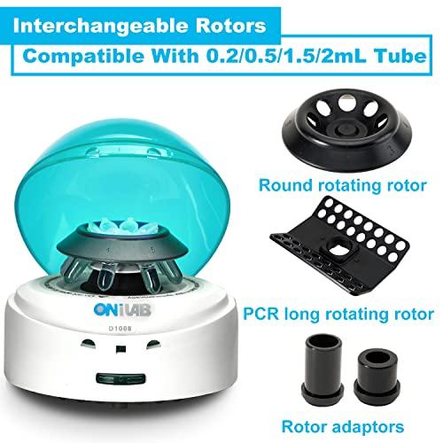 ONiLABs Scientific Mini Centrifuge 7000RPM, 2680 x g RCF, Lab Benchtop Centrifuge with 2 Rotors ...