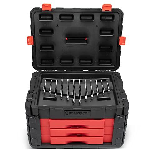 Crescent 229 Piece 1/4, 3/8 1/2 Drive Mechanics Hand Tool Set with 3 ...