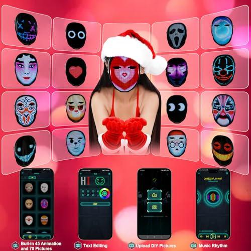 Máscara LED con aplicación programable por Bluetooth para regalo de ...