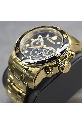 Reloj Invicta Pro Diver Collection cronógrafo chapado en oro de 18 k ...