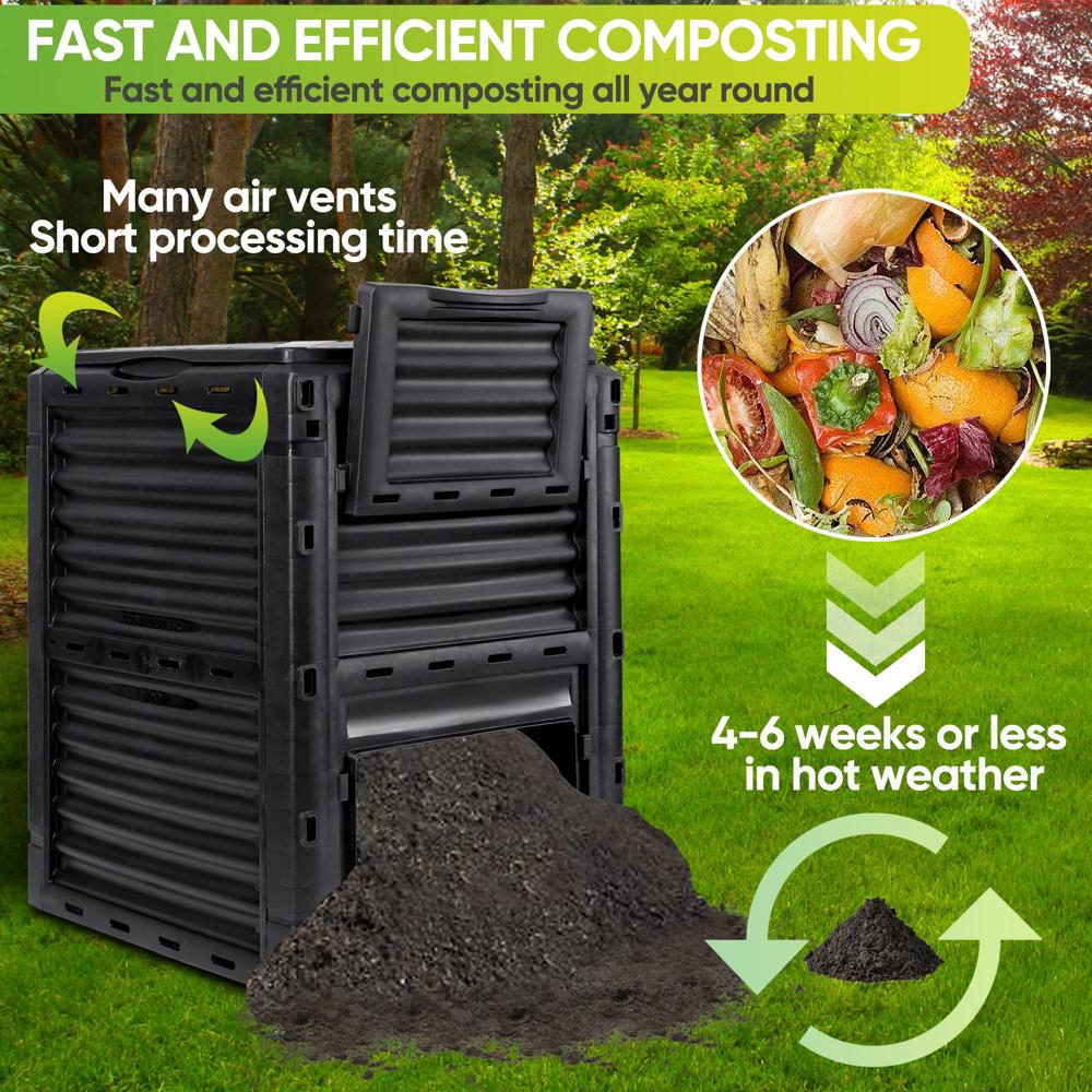 F2C Garden Compost Bin from BPA Free Material -80 Gallon(300 L) Large ...