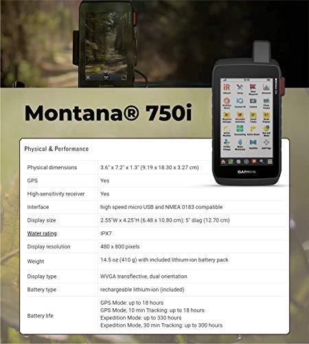 Garmin Montana 750i Rugged GPS Touchscreen Navigator with inReach ...