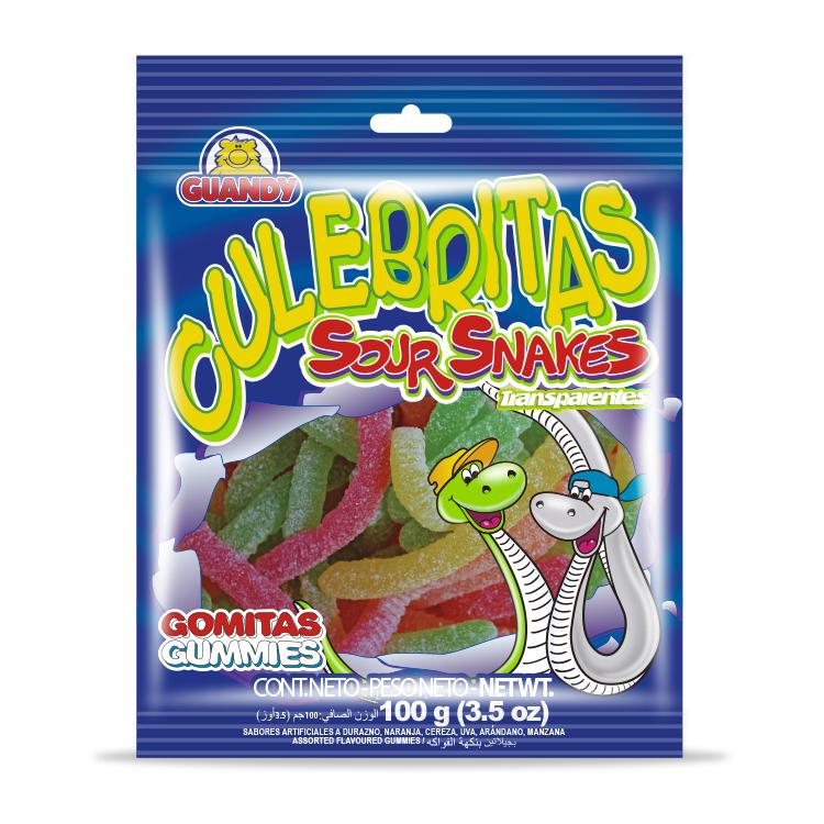 Gomitas Con Forma De Culebritas Sabor Ácido 100G GUANDY : Precio Guatemala