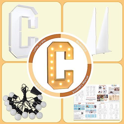 imprsv Letras iluminadas para carpa de 4 pies, letras grandes ...