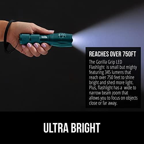 Gorilla Grip Powerful LED 750 FT Water Resistant 5 Adjustable Mode ...