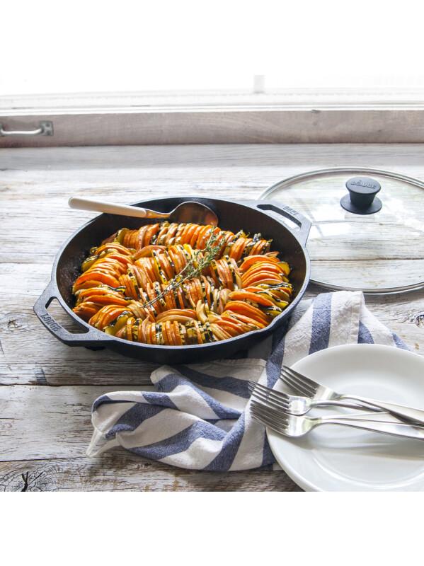 Olla Paellera De Hierro Fundido Con Tapa de Vidrio, 12.5 pulgadas ...