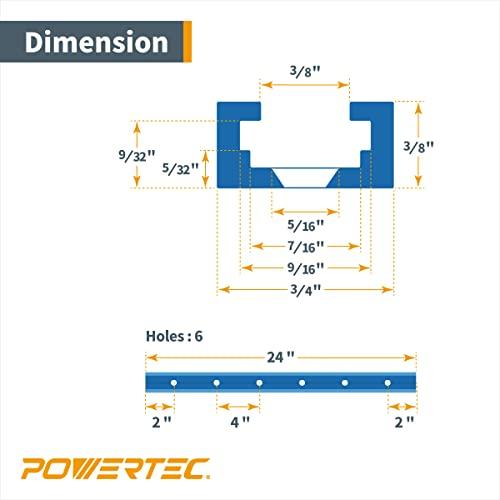 POWERTEC 71371 24 Inch Double-Cut Profile Universal T-Track with ...