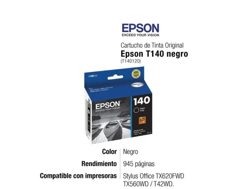 Cartucho De Tinta Original Epson 140 Negro : Precio Costa Rica