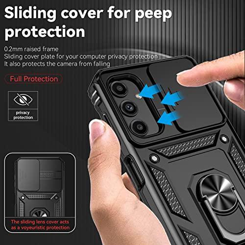 PUSHIMEI for Samsung Galaxy A24 Case with Slide Camera Cover HD Screen Protector [Military Grade ...