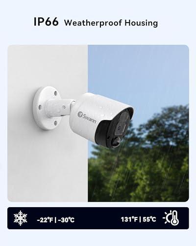 Swann 4K Master Security Camera System, 8pcs PoE Bullet Cameras, 8CH ...
