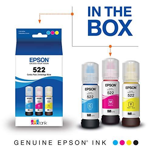 EPSON 522 EcoTank Ink Ultra-high Capacity Bottle Color Combo Pack ...