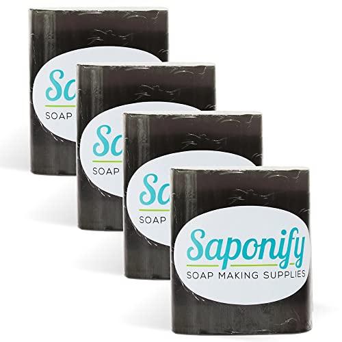 Saponify - Base de jabón para derretir y verter carbón de 4 libras, base de jabón de carbón ...