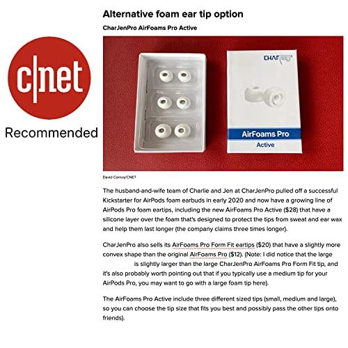 CharJenPro Patented Design Memory Foam Ear Tips for AirPods Pro and ...