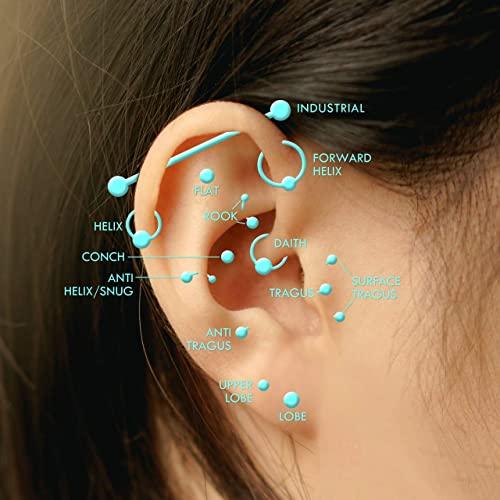 PiercingJ 18 piezas 16 G anillos de labios para mujer 0.315 in acero ...