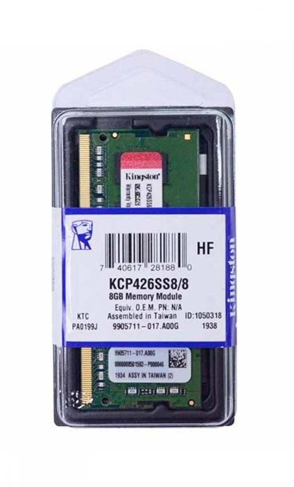 Memoria RAM DDR4 De 8GB Para Laptop, 2666MHz De Velocidad, KCP426SS8/8 Kingston : Precio Costa Rica