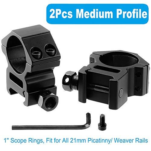 LONSEL 1 Picatinny Scope Rings, 2Pcs Medium Profile 1 Inch Scope Ring ...