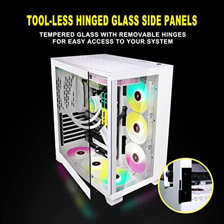 KEDIERS PC Case - ATX Tower Caja de computadora para juegos de vidrio templado con 9 ...