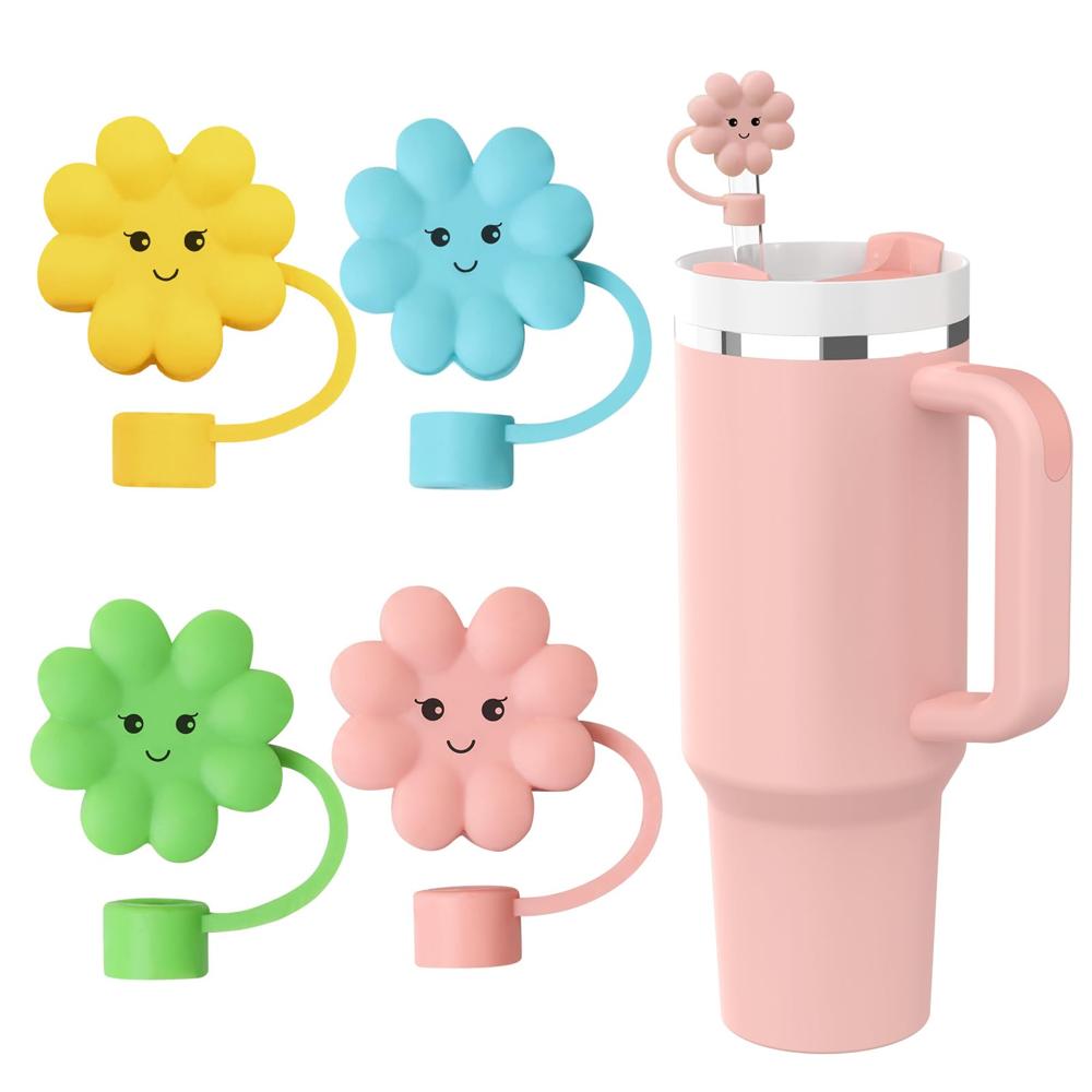 4Pcs Sunflowers Straw Cover Cap for Stanley Yeti cup 3040Oz 8-10mm ...