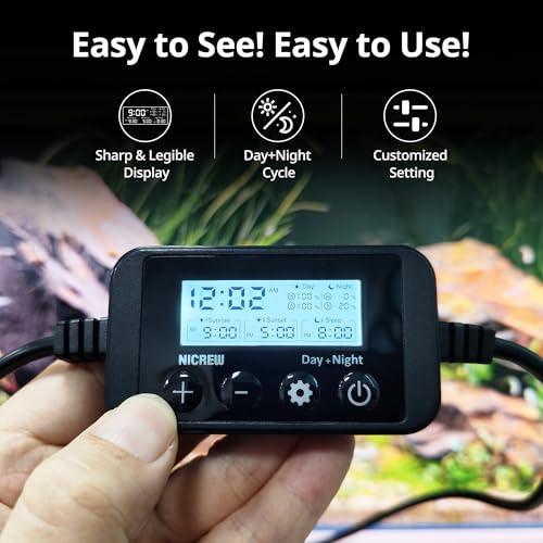 NICREW Clip on Aquarium Light, Fish Tank Light with White, Blue and Red ...