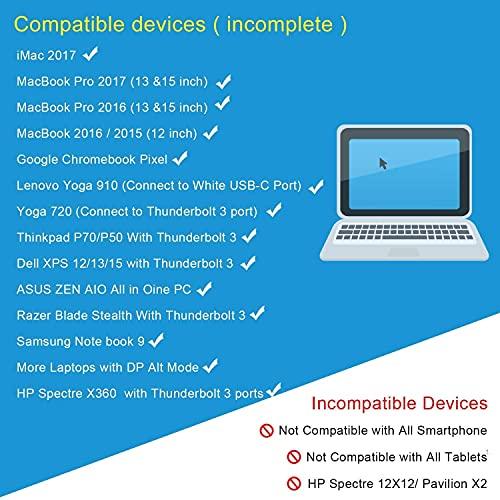 CableCreation Adaptador USB C a HDMI 4K dual, USB tipo C (compatible Thunderbolt 3) a 2 ...