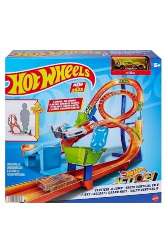 Hot Wheels Toy Car Track Set with Figure-8 Jump 1:64 Scale Car, 2-Ft ...