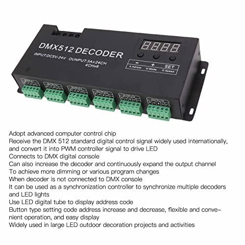 Hilitand Digital Display Decoder, 24 Channel DMX Decoder RGBW DMX512 Dimming Driver : Precio ...