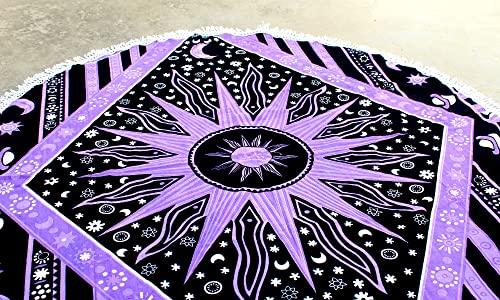 Round Beach Tapestry Mandala Boho Hippie Blanket Indian Cotton Bohemian ...