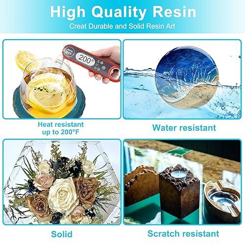 Teexpert Epoxy Resin Crystal Clear: 64oz Epoxy Resin kit Fast Curing ...
