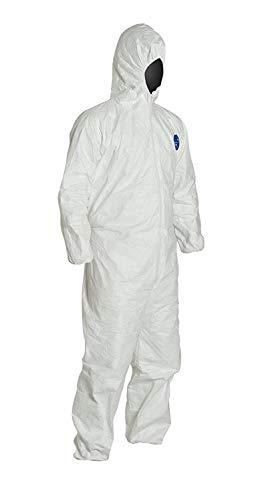 Traje desechable Tyvek de Dupont con puños, tobillos y capucha ...
