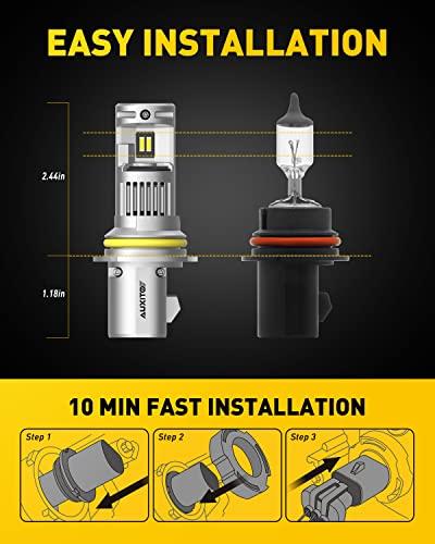 AUXITO 2023 Upgraded 9007/HB5 LED Bulb Dual Hi/Lo Beam, 700% Brighter, Canbus Ready Wireless HB5 ...